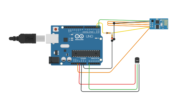 Circuit design Copy of Thingspeak-ESP - Tinkercad