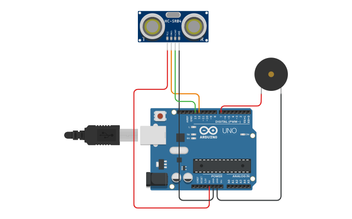 Circuit design YEREMIA XII MIPA 6/35 SENSOR ULTRASONIK | Tinkercad Circuit design YEREMIA XII MIPA 6/35 SENSOR ULTRASONIK | Tinkercad