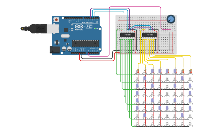 Circuit design Copy of 8x8 LED Matrix Public - Tinkercad