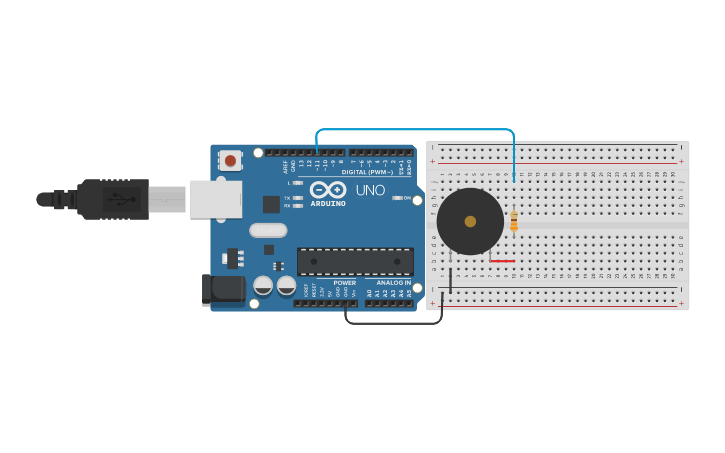 Circuit design Som com arduino | Tinkercad