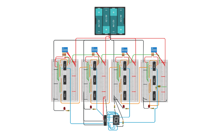 Circuit Design Adder Subtractor Tinkercad