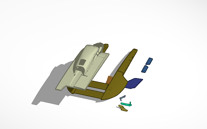 3D design hydroplane boat parts - Tinkercad