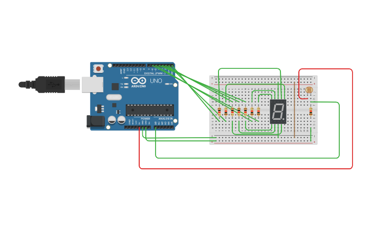 Circuit design Foto Direnç Örnek 2 | Tinkercad