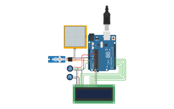 Circuit design Servo-potencjometr | Tinkercad