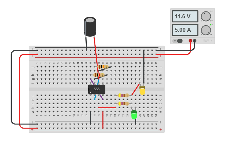 Circuit design Pisca-pisca | Tinkercad