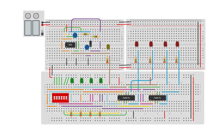 Circuit design PIPO SHIFT REGISTER - Tinkercad