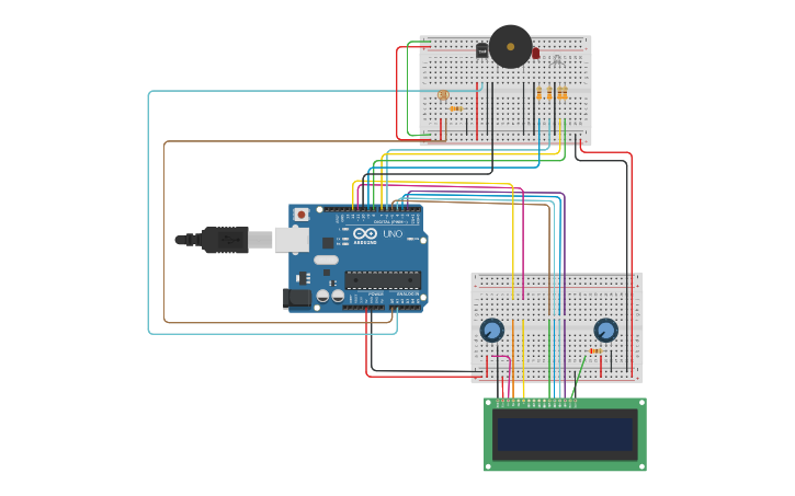 Circuit design Wheather Monitoring - Tinkercad