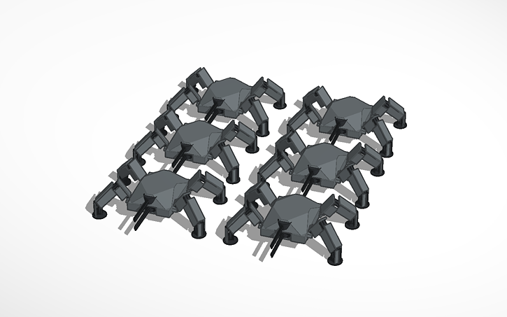 3D design quad-walker tank battalion | Tinkercad