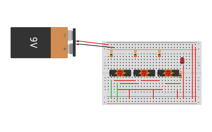 Circuit design Circuitos Combinacionales - Tinkercad