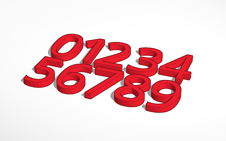 3D design Numbers set - Tinkercad