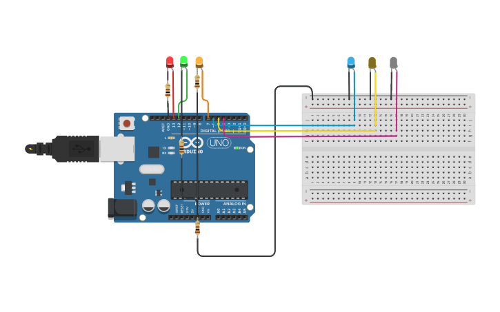 Circuit design LED INTERMITENTE - Tinkercad