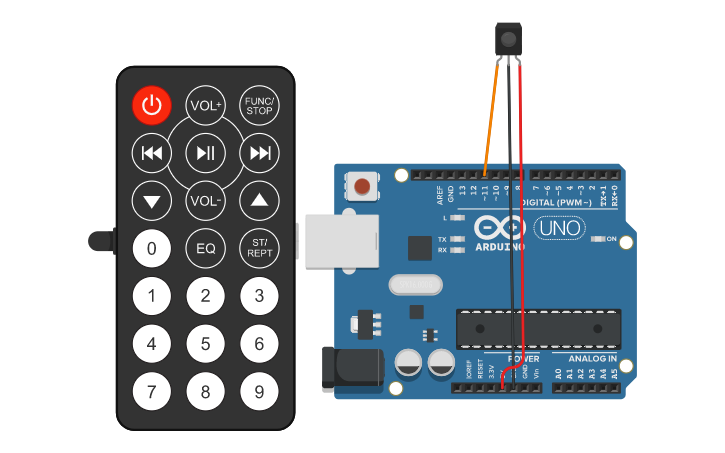 Circuit design IR REMOTE - Tinkercad