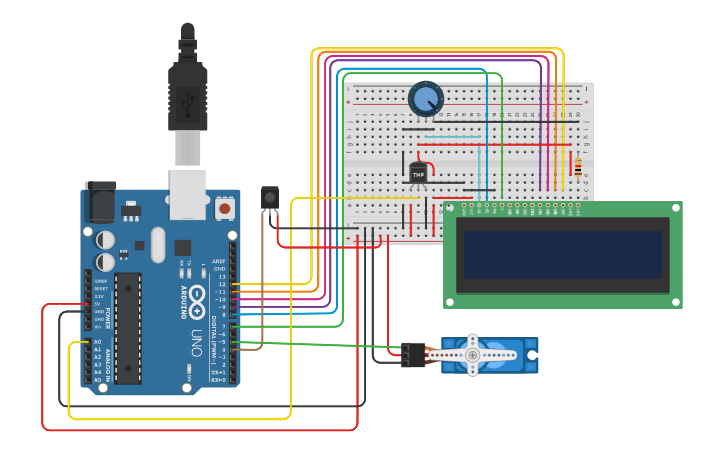 Circuit design Pandemic Smart Door - Tinkercad