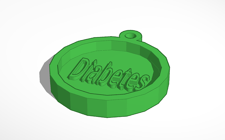 3D design Llavero diabetes - Tinkercad