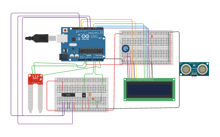 Circuit design GREENHOUSE MONITORING - Tinkercad