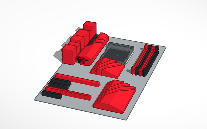 3D design ATX MotherBoard - Tinkercad