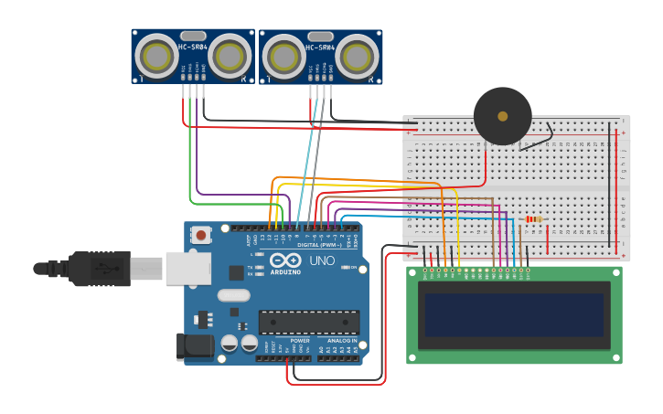 Circuit Design Control De Aforo Tinkercad