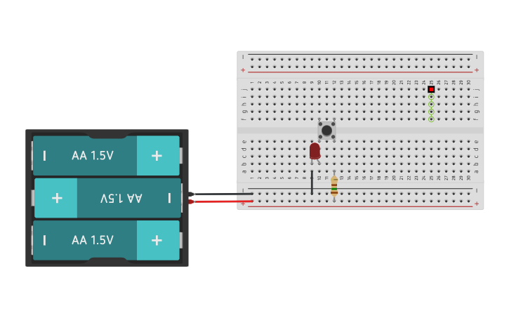 Circuit design Circuito 4: Un LED + Pulsador (sin Arduino) | Tinkercad