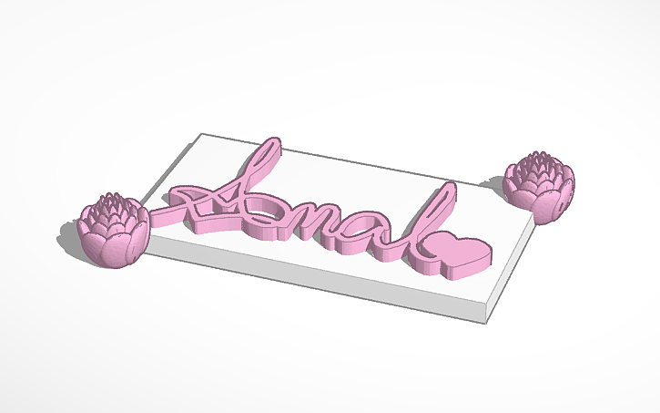 3D design 💗 My Name💗 - Tinkercad