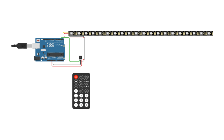 Circuit design address led strip : - Tinkercad