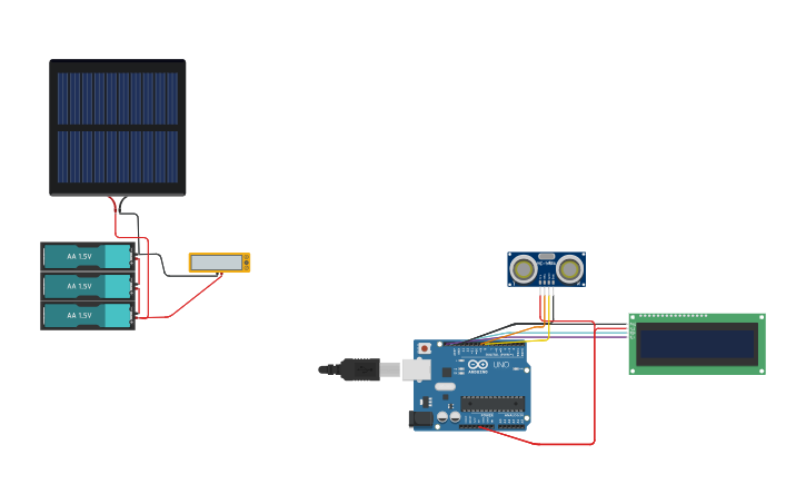 Circuit design Tank Level - Tinkercad