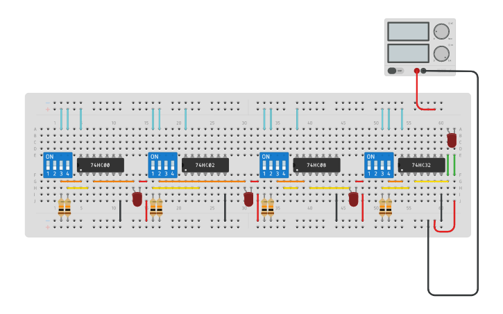 Circuit design circuitos compuertas logicas 2 | Tinkercad