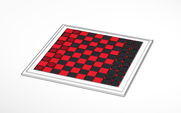 3D design checker board - Tinkercad