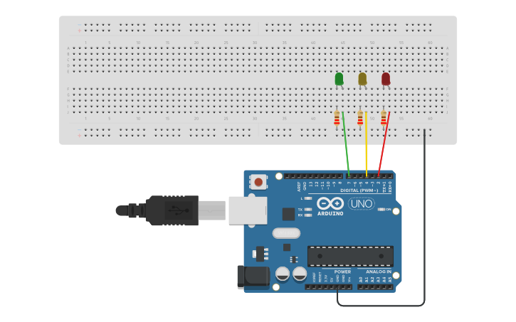Circuit Design Semáforo Con Arrays Tinkercad
