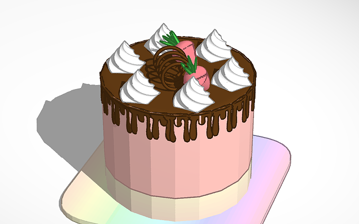 3D design strawberry choco cake - Tinkercad