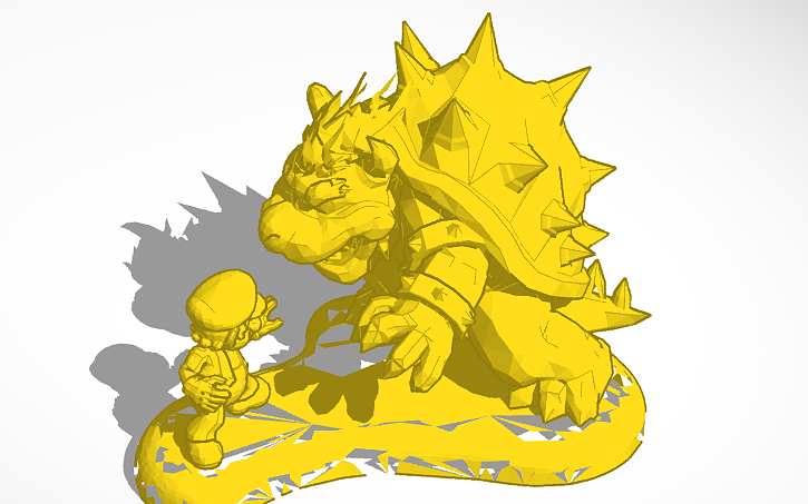 3D design Sam mario & Bowser battle gold - Tinkercad