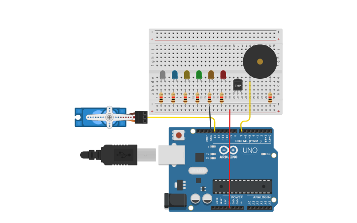Circuit Design Sensor De Temperatura Tinkercad