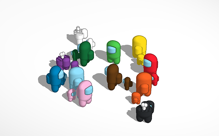 3D design mini AmongUs Characters | Tinkercad