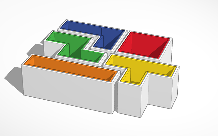 3D design Tetris-Shaped planters (Made for smallish plants) - Tinkercad