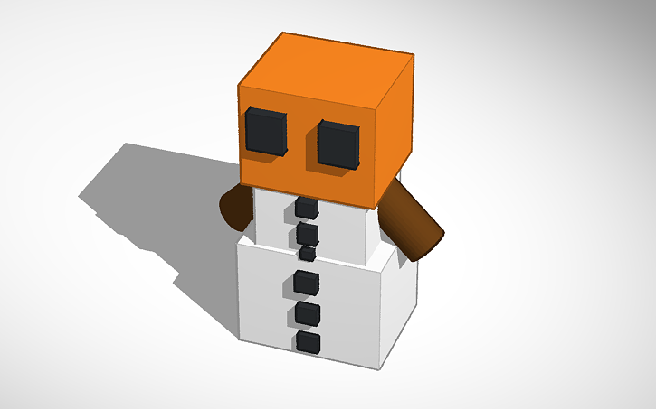 3D design minecraft snow golem - Tinkercad
