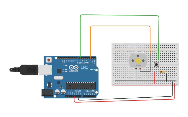 Circuit design Motor DC - Tinkercad