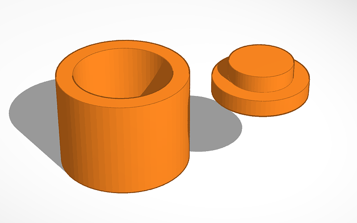 3D design cylinder with lid - Tinkercad