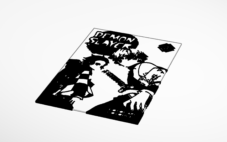 3D design Demon slayer book 3 cover - Tinkercad