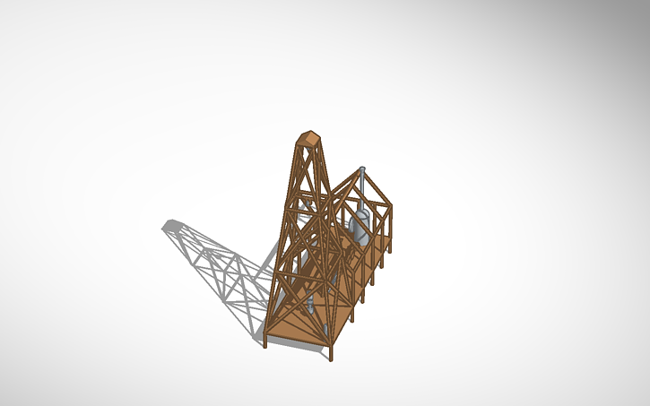 3D design Derrick oil well model - Tinkercad