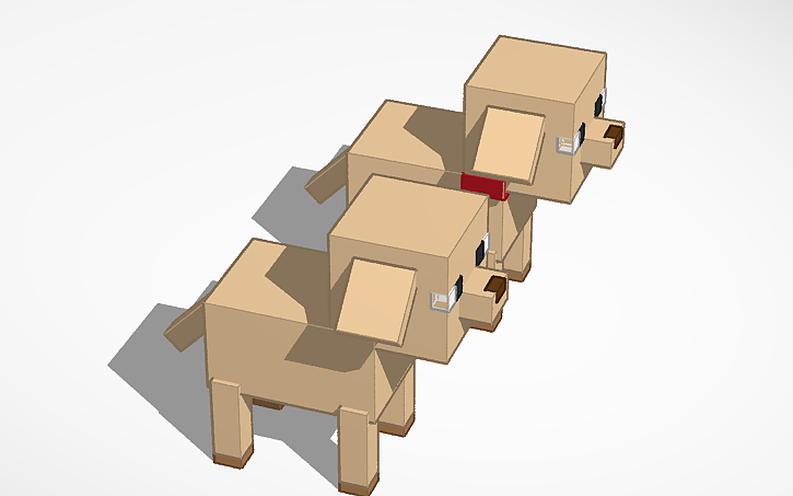 3D design Minecraft Dog Design - Tinkercad