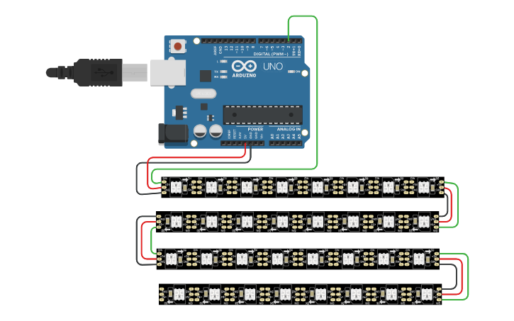 Circuit design Striscia Led | Tinkercad