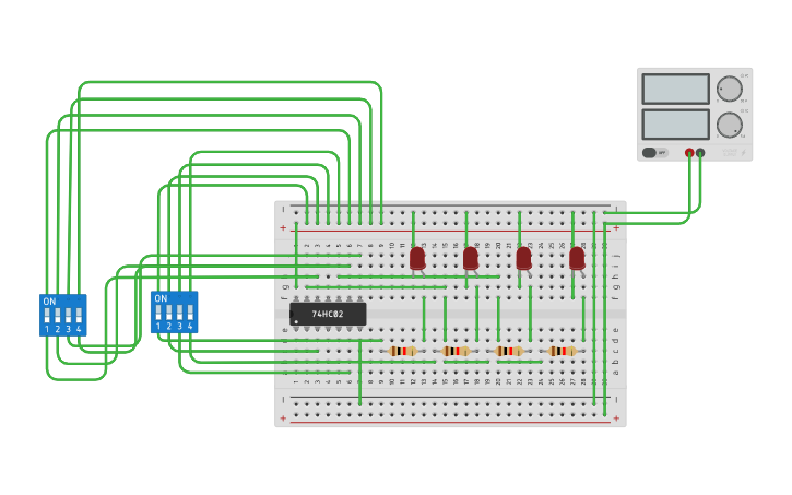 Circuit design Logic Exp 1e - Tinkercad