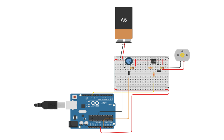 Circuit design Gestione velocità di un motore (PWM) - Tinkercad