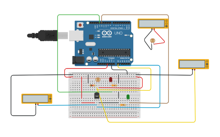 Circuit design Acquisizione con Arduino - Tinkercad