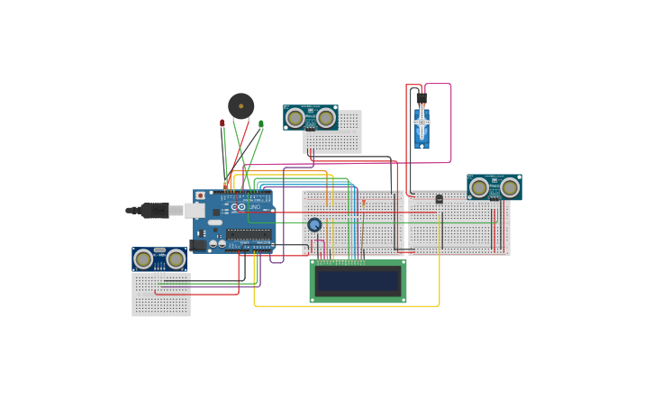 Circuit design Automated Covid19 Screening - Tinkercad