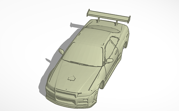 3D design Nissan GTR R34 Scan - Tinkercad