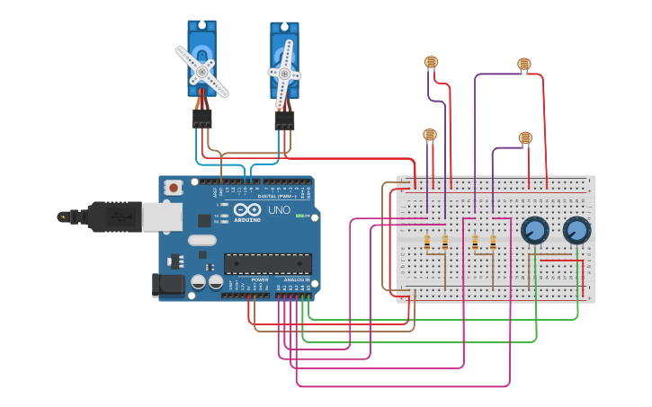 Circuit design Dual Axis Solar Tracker Using LDR and Servomotors ...