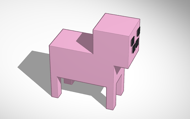 3D design Minecraft Pig - Tinkercad