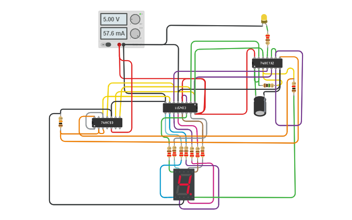 Circuit Design Display Counter Tinkercad