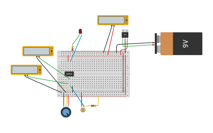 Circuit design Smart Street Light LDR - Tinkercad