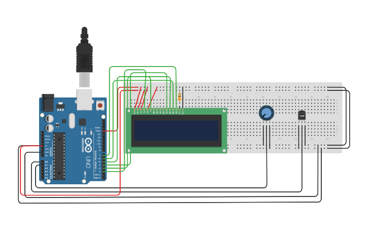 Circuit design DHT 11 - Tinkercad